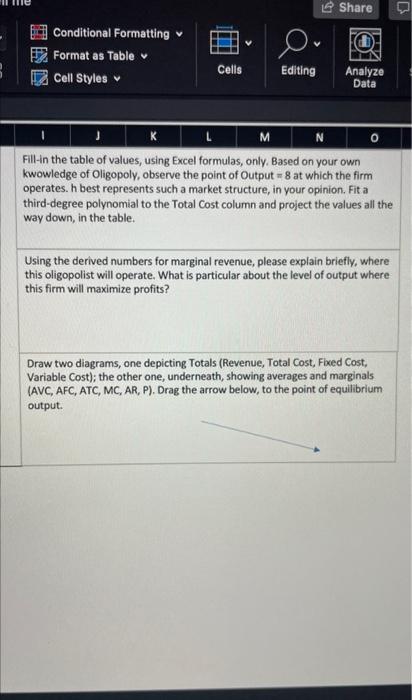 Solved Fill-in the table of values, using Excel formulas, | Chegg.com