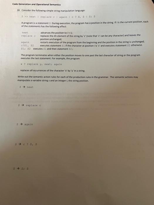 Solved Code Generation And Operational Semantics 18