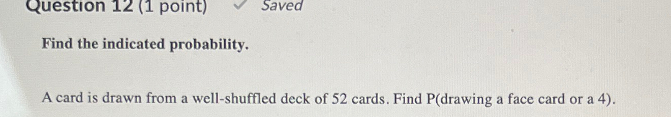 Solved Question 12 (1 ﻿point)SavedFind the indicated | Chegg.com