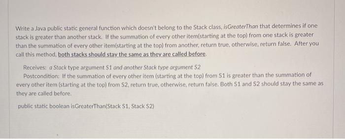 Solved Write a Java public static general function which | Chegg.com