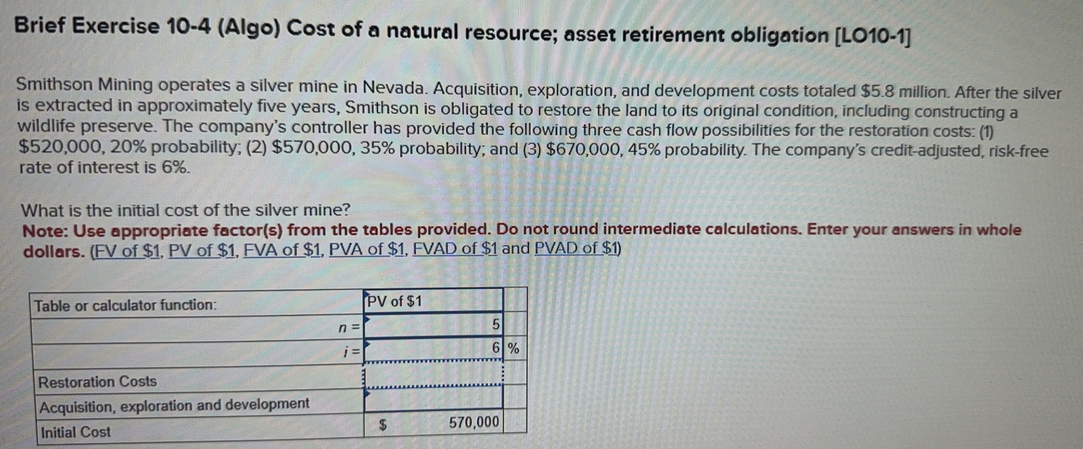 Solved Brief Exercise 10-4 (Algo) ﻿Cost of a natural | Chegg.com