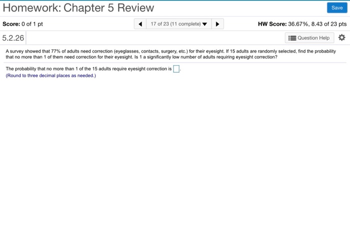 Solved Homework Chapter 5 Review Save Score 0 Of 1 Pt 17