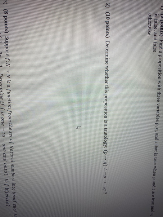 Solved 18 Points Find A Proposition With Three Variables P 