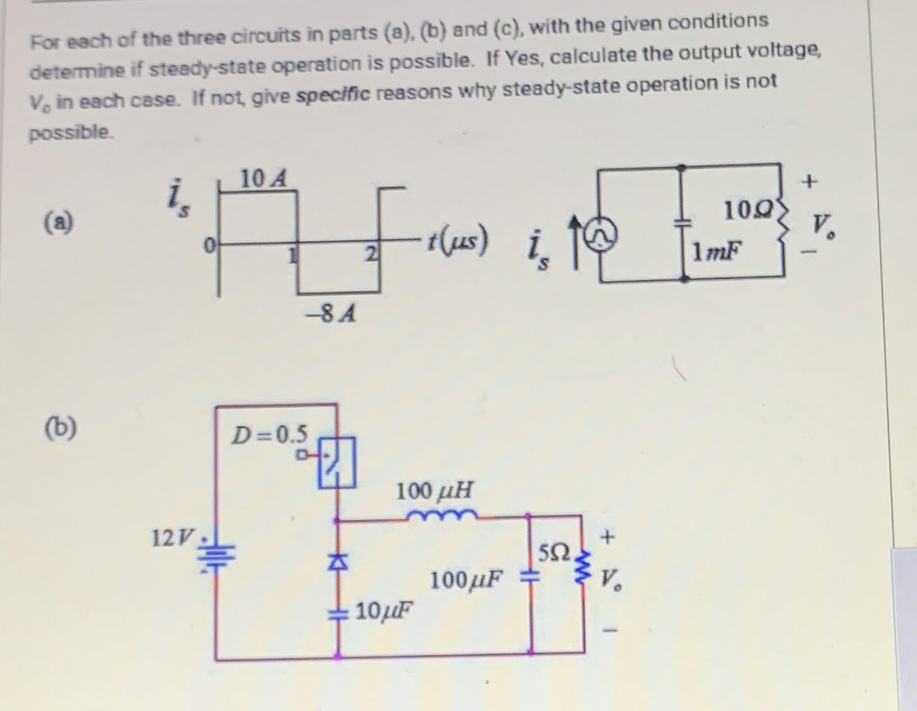 Solved For each of the three circuits in parts (a), (b) ﻿and | Chegg.com