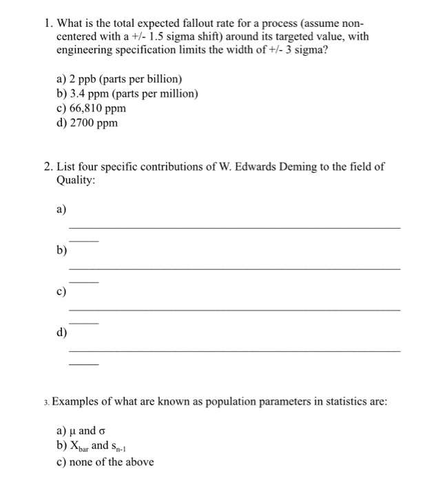 Solved 1. What is the total expected fallout rate for a | Chegg.com