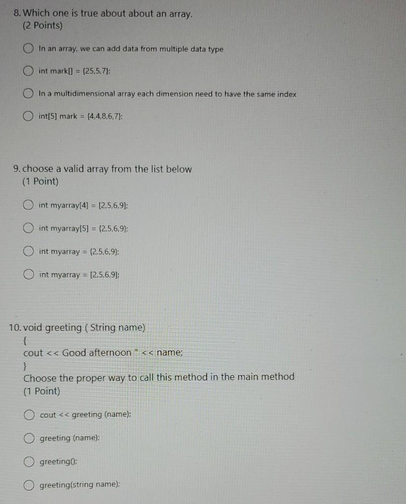 Solved 6. Explain what is a multidimensional array. (5 | Chegg.com
