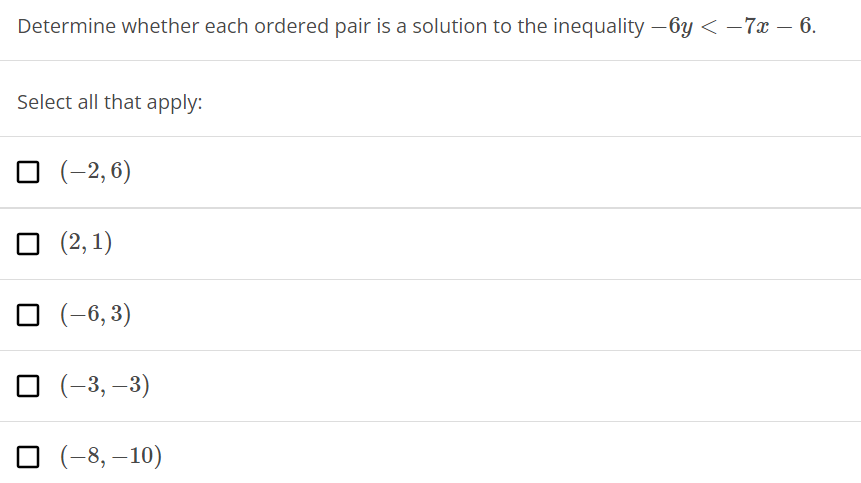 Solved Determine Whether Each Ordered Pair Is A Solution To