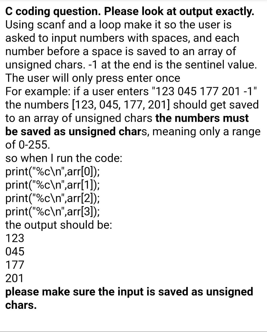 Solved C coding question. Please look at output exactly. | Chegg.com