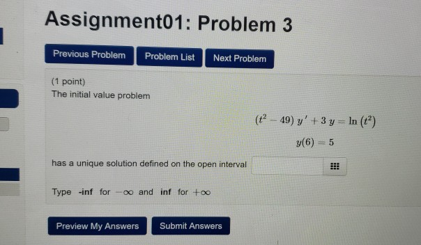 Solved Assignment01: Problem 2 Previous Problem Problem List | Chegg.com