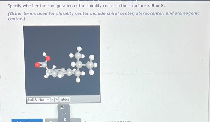 Solved Specify the configurations ( R or S ) of chiral | Chegg.com