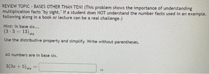 Solved REVIEW TOPIC - BASES OTHER THAN TEN! (This problem | Chegg.com
