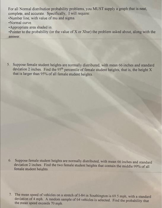 Solved For all Normal distribution probability problems, you | Chegg.com