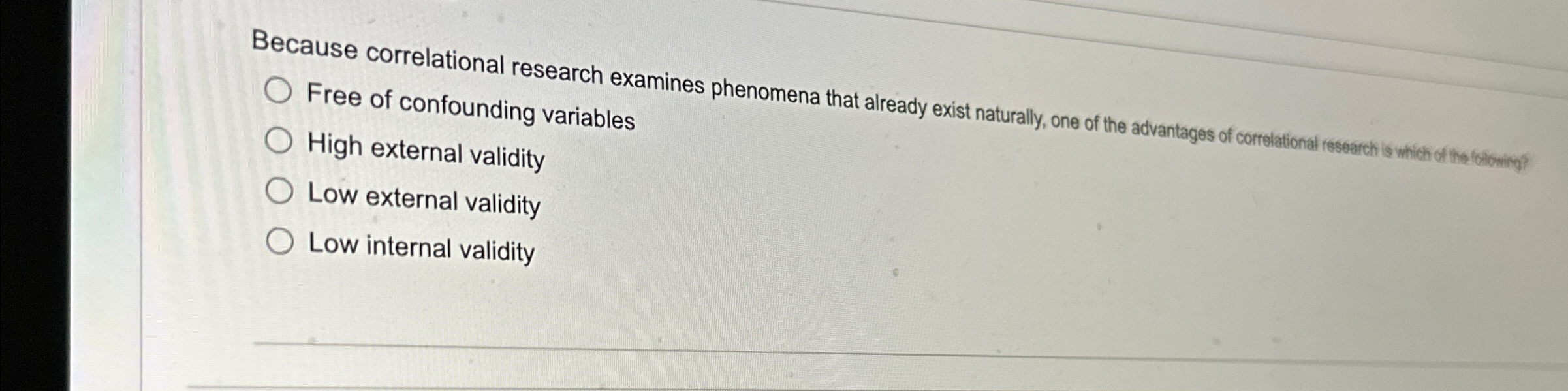 Solved Because correlational research examines phenomena | Chegg.com
