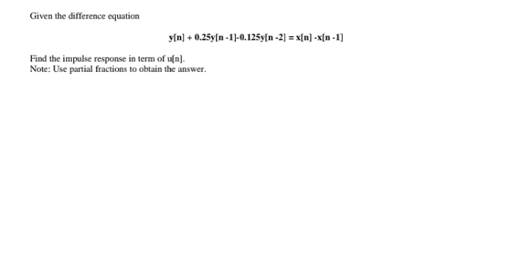 Solved Given the difference equation | Chegg.com