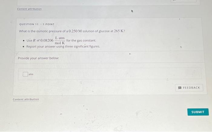Solved QUESTION II-I POINT What is the osmotic pressure of a | Chegg.com