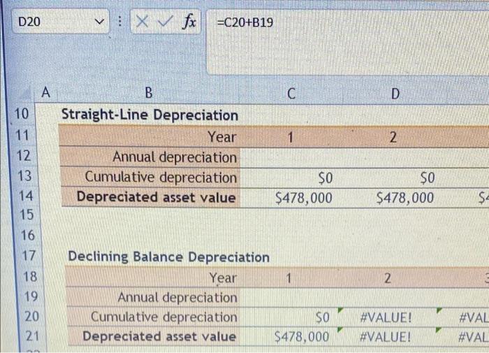 Solved 5 5. Go to the Depreciation worksheet. Hwan needs to | Chegg.com