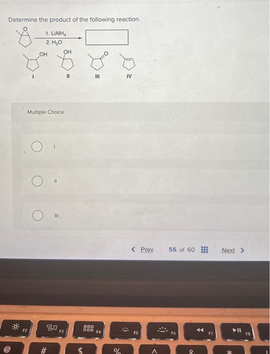 Solved Determine the product of the following reaction. 1. | Chegg.com