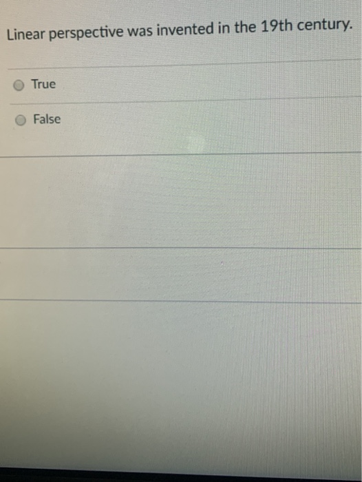 Solved Linear perspective was invented in the 19th century. | Chegg.com
