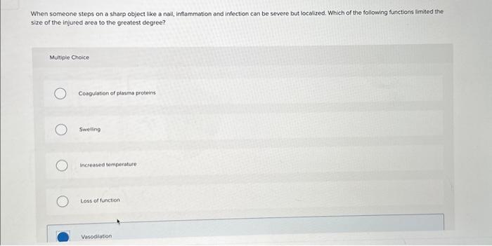 Solved When someone steps on a sharp object like a nail, | Chegg.com