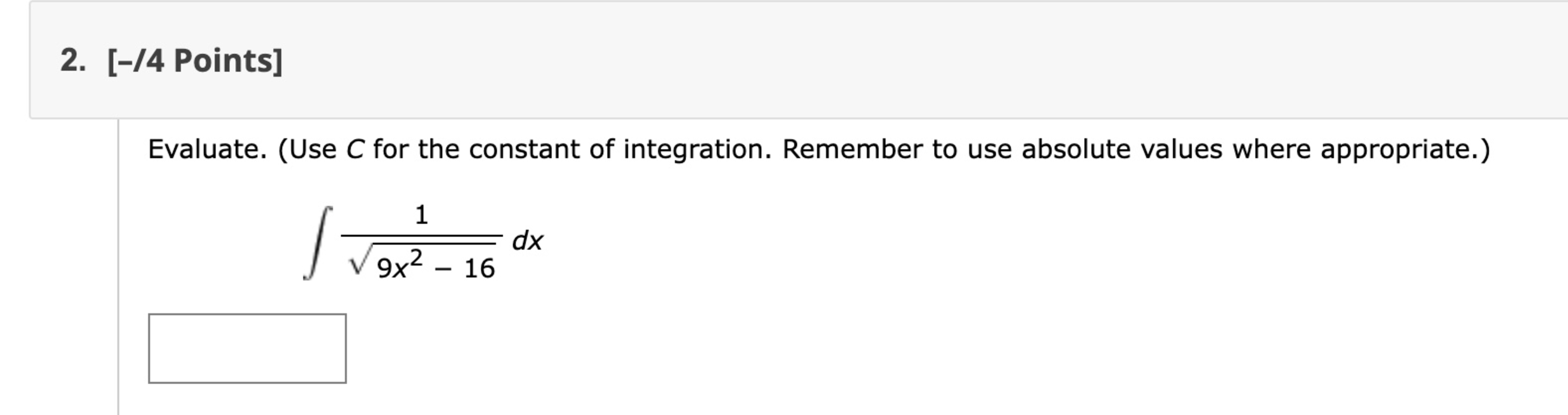 Solved Evaluate. (Use C ﻿for the constant of ﻿integration. | Chegg.com