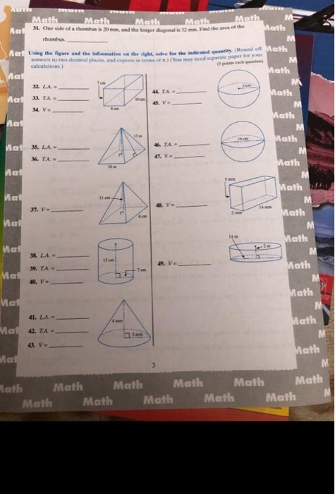 NO Tom V. Math Math Math Math Moth ME Aet 31. One | Chegg.com