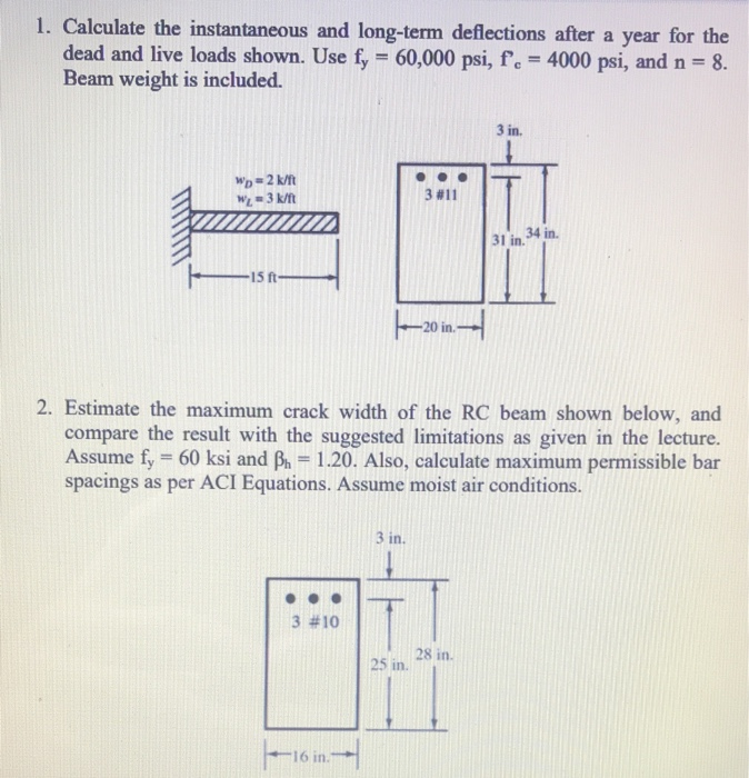 Solved 1. Calculate the instantaneous and long-term | Chegg.com