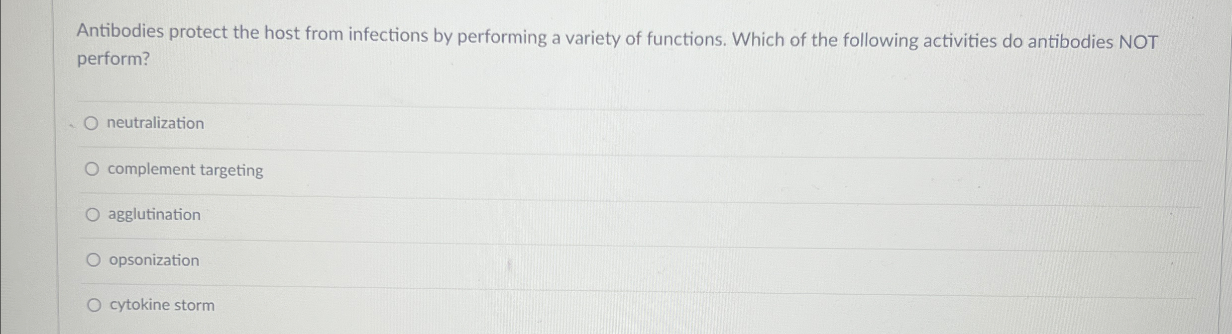 Solved Antibodies protect the host from infections by | Chegg.com
