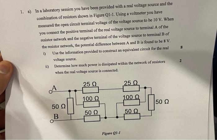 Solved a) In a laboratory session you have been provided | Chegg.com