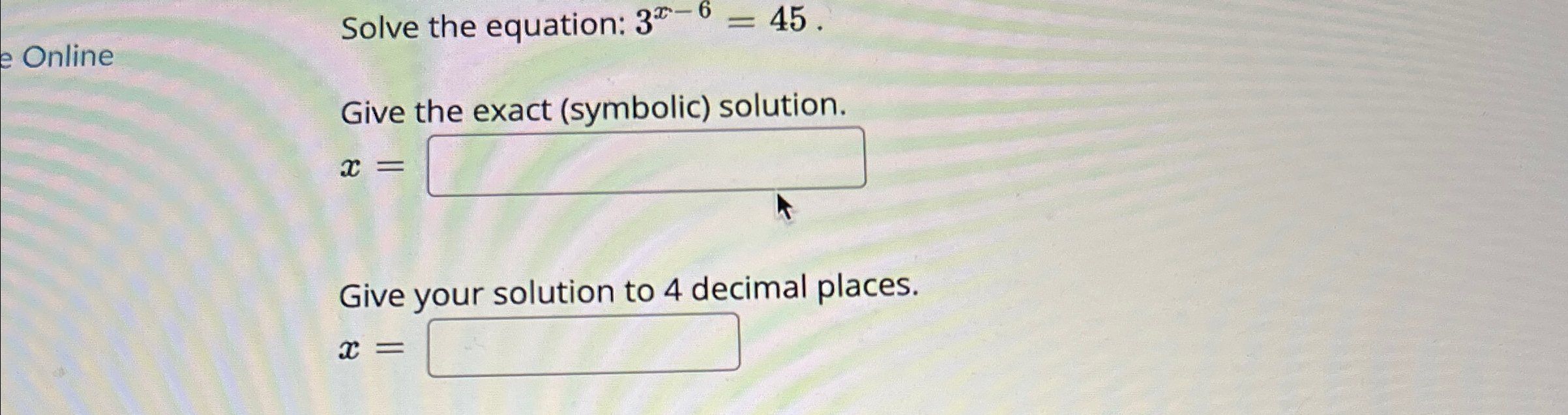 Solved Solve the equation: 3x-6=45.Give the exact (symbolic) | Chegg.com