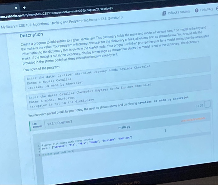 Solved arm.zybooks.com/zybook/MSUCSE | Chegg.com