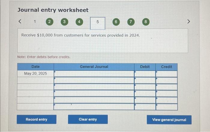 Solved Journal entry worksheet 1 5 6 7 8 Estimate that 40% | Chegg.com