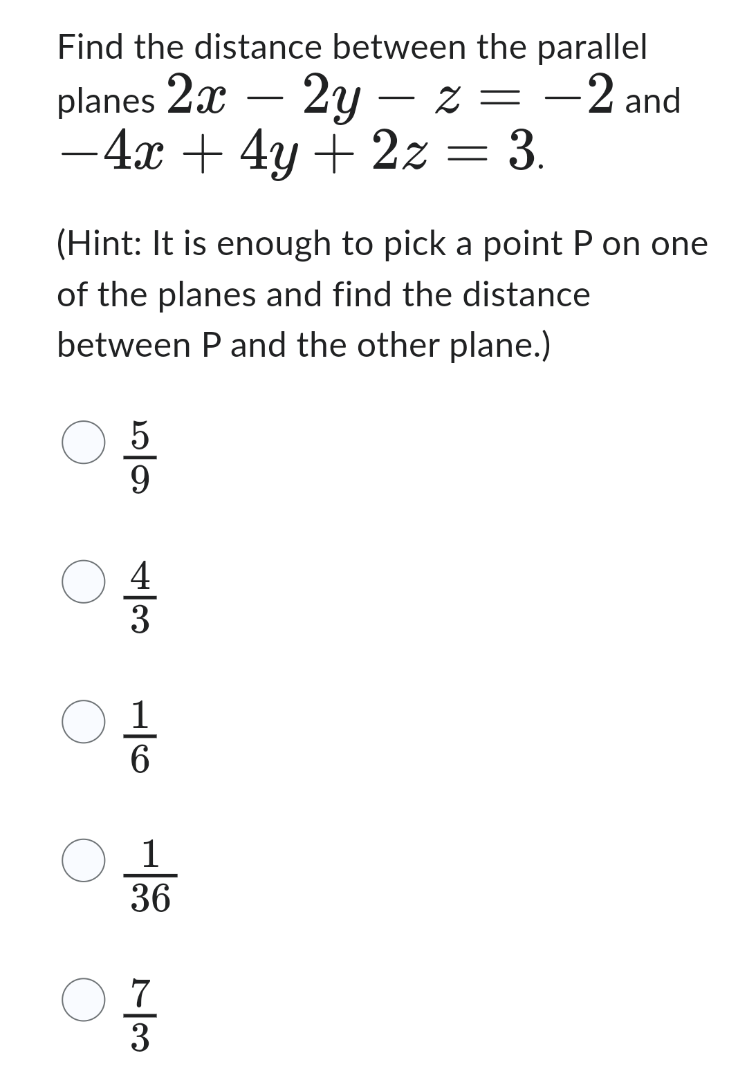 Solved Find the distance between the parallel planes | Chegg.com