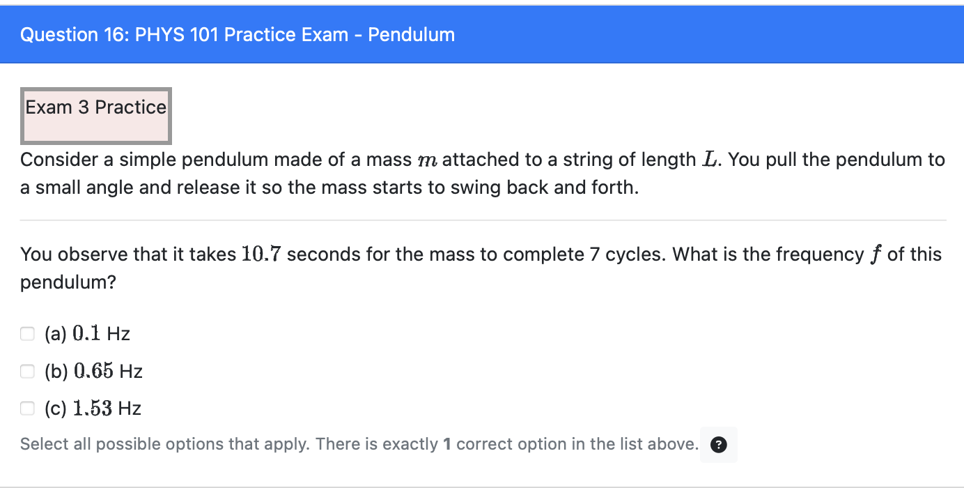 Solved Consider a simple pendulum made of a mass m ﻿attached | Chegg.com