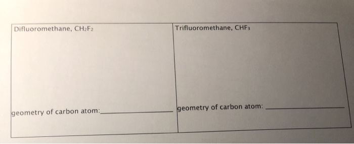 Solved Difluoromethane, CH2F2 Trifluoromethane, CHF3 | Chegg.com