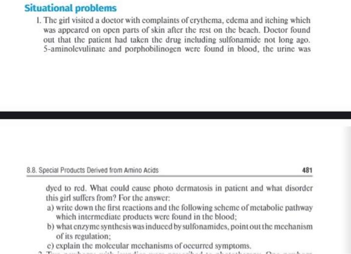 Solved Situational problems I. The girl visited a doctor | Chegg.com