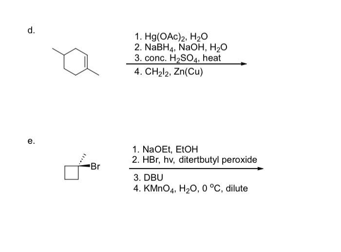 Solved 1. NaOEt,EtOH 2. HBr, hv, ditertbutyl peroxide 4. | Chegg.com