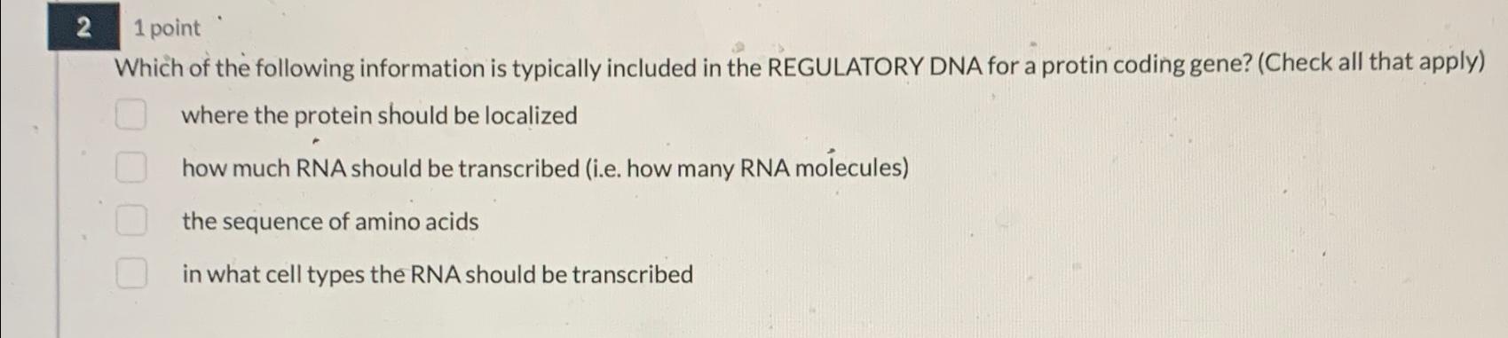Solved 21 ﻿pointWhich of the following information is | Chegg.com