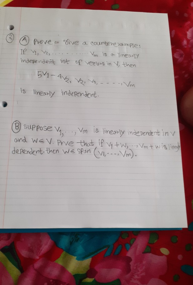 Solved CA Prove or five a counterexample: If V1, V2, Vm is a | Chegg.com