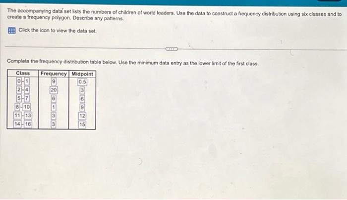 Solved The accompanying data set lists the numbers of | Chegg.com