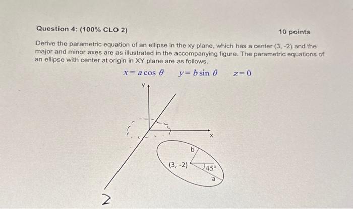 Derive The Parametric Equation Of An Ellipse In The