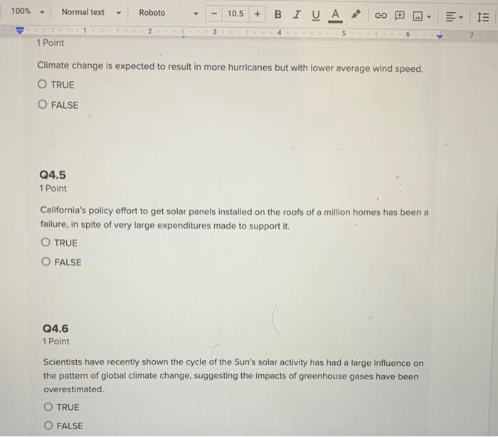 Solved 100% Normal text Roboto v 10.5 + BIU A v lili ili 3 1 | Chegg.com