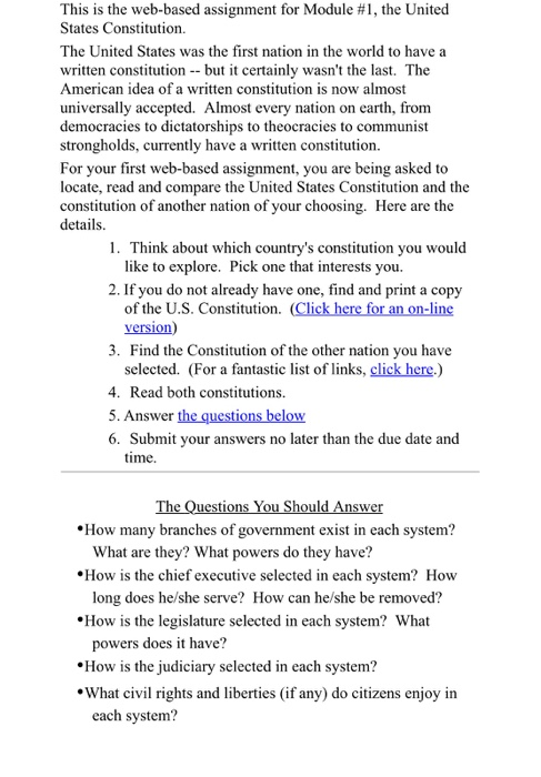 This is the web-based assignment for Module #1, the | Chegg.com