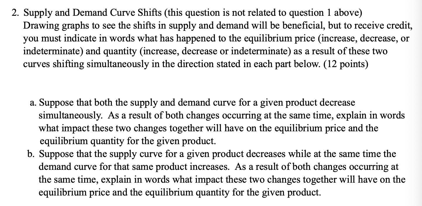 Solved Supply and Demand Curve Shifts (this question is not | Chegg.com