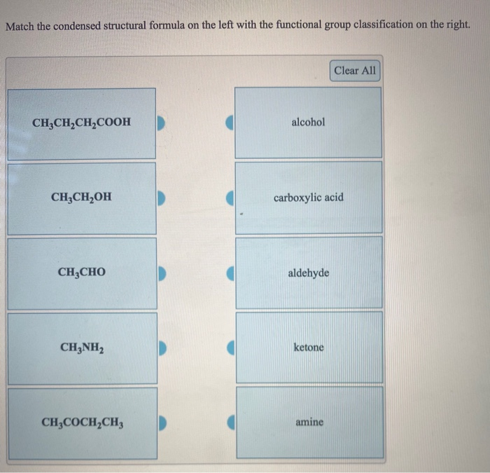 Solved Match the functional group classification on the | Chegg.com