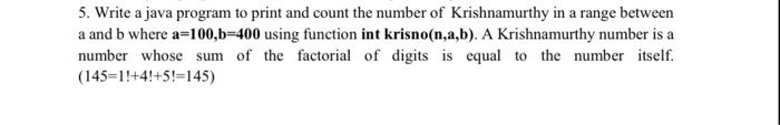Solved 5. Write a java program to print and count the number | Chegg.com