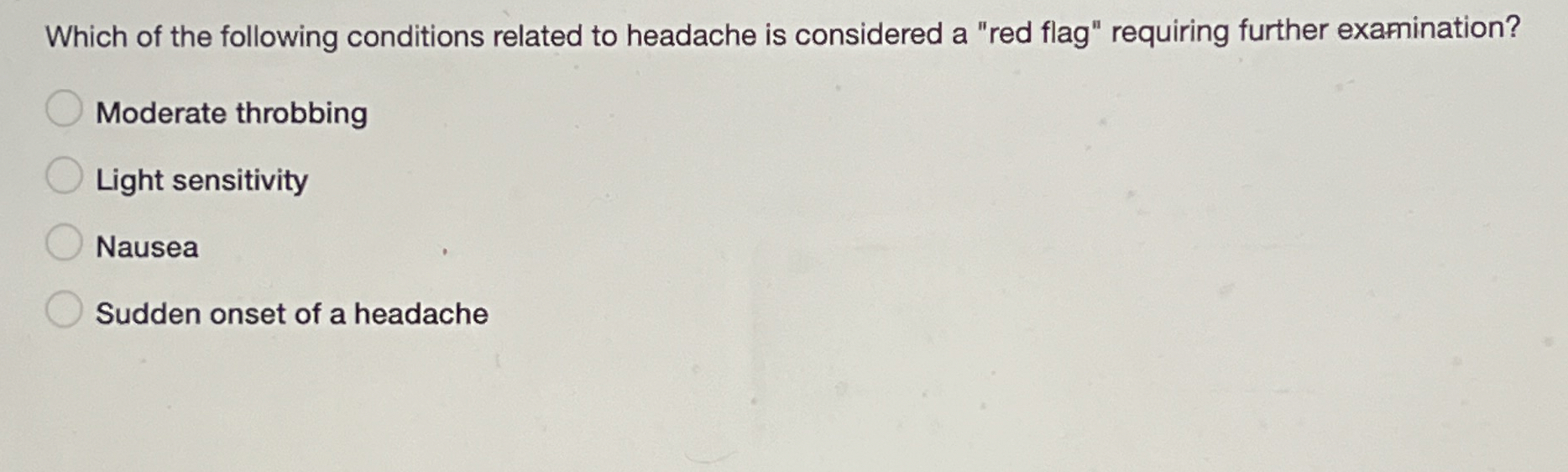 Solved Which of the following conditions related to headache | Chegg.com