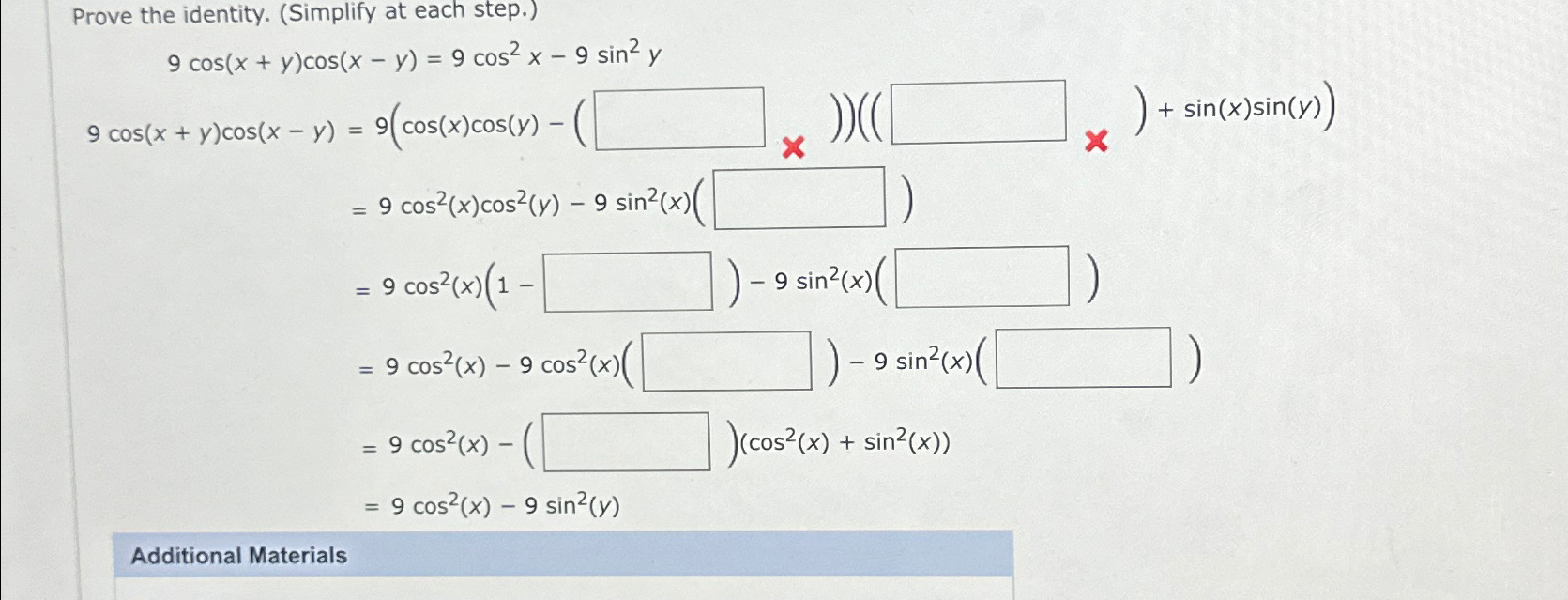 Solved Prove the identity. (Simplify at each | Chegg.com