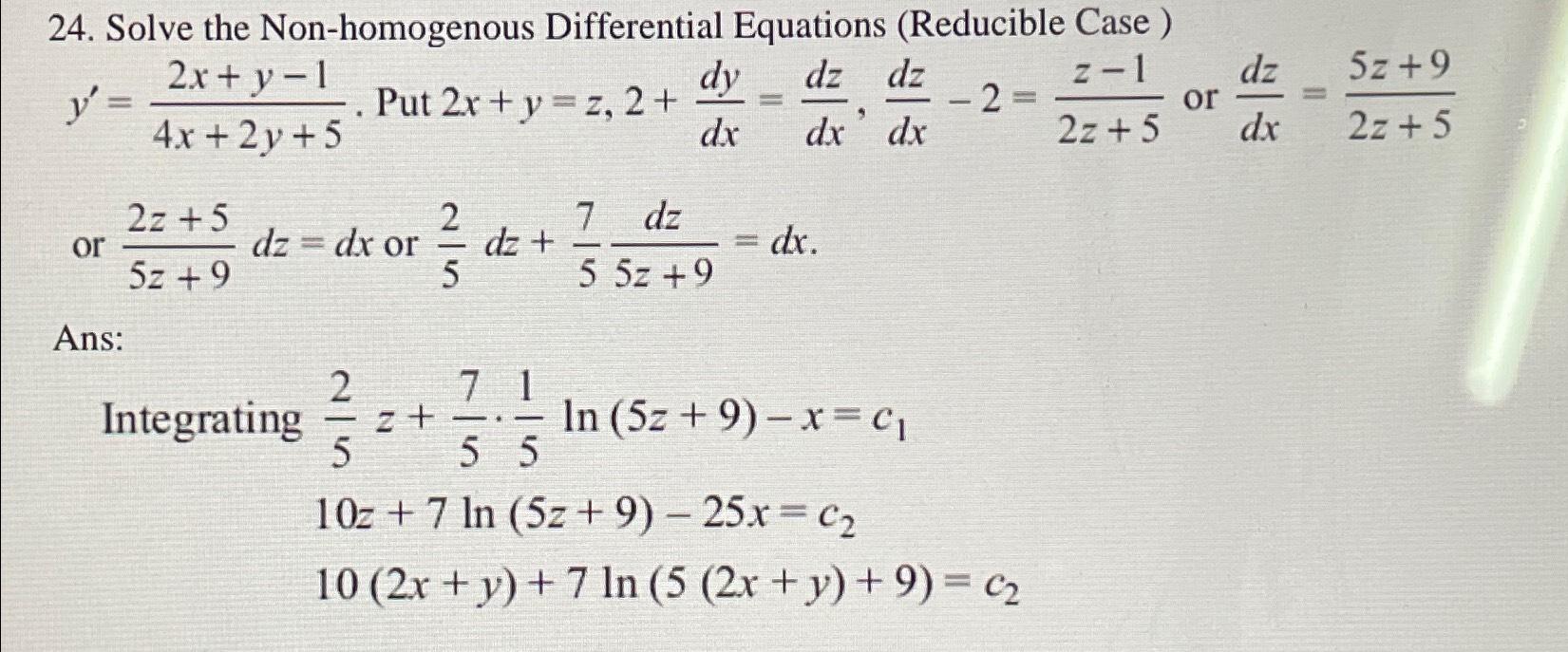 Solved Solve the Non-homogenous Differential Equations | Chegg.com