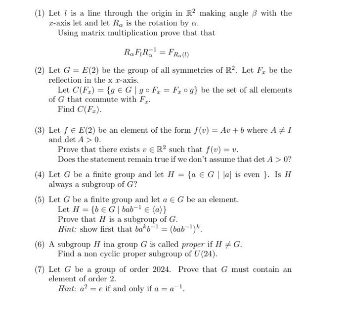 Solved Let I is a line through the origin in R making angle | Chegg.com