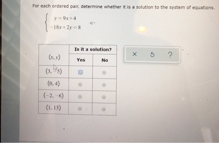Solved For each ordered pair, determine whether it is a | Chegg.com